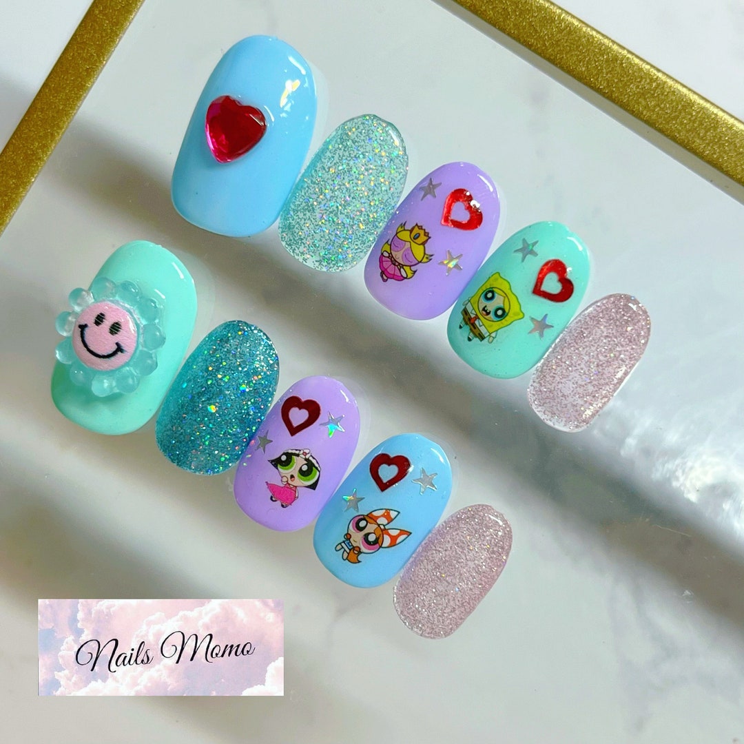 Cute Cosplay Princess Press on Nails Kawaii - Etsy