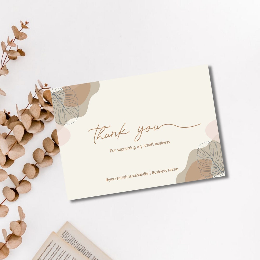 Small Business Thank You Card Template, Editable Business Thank You ...