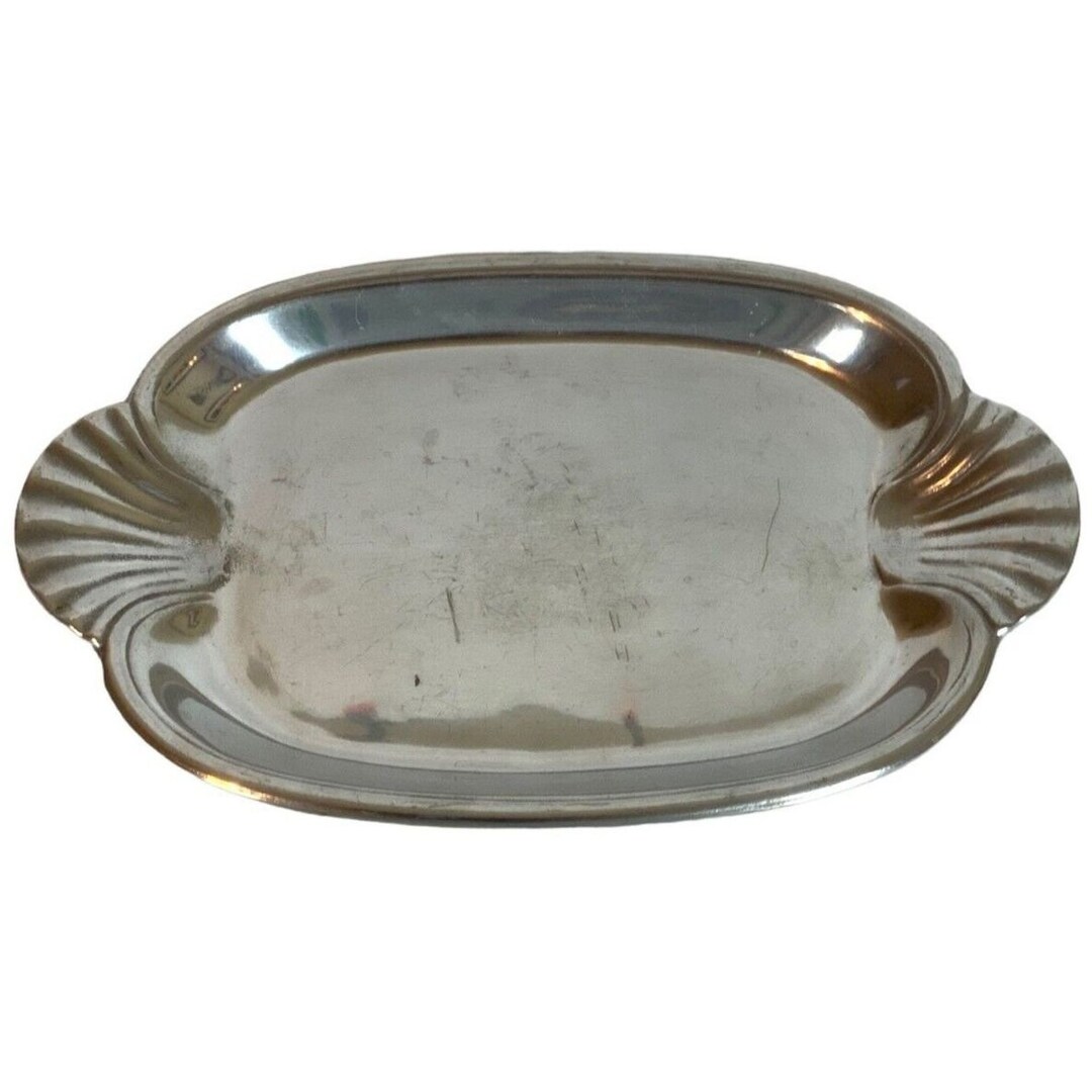 Wilton Armetale Scallop Handle Serving Tray 13 Inch Oval Pewter Bruce ...