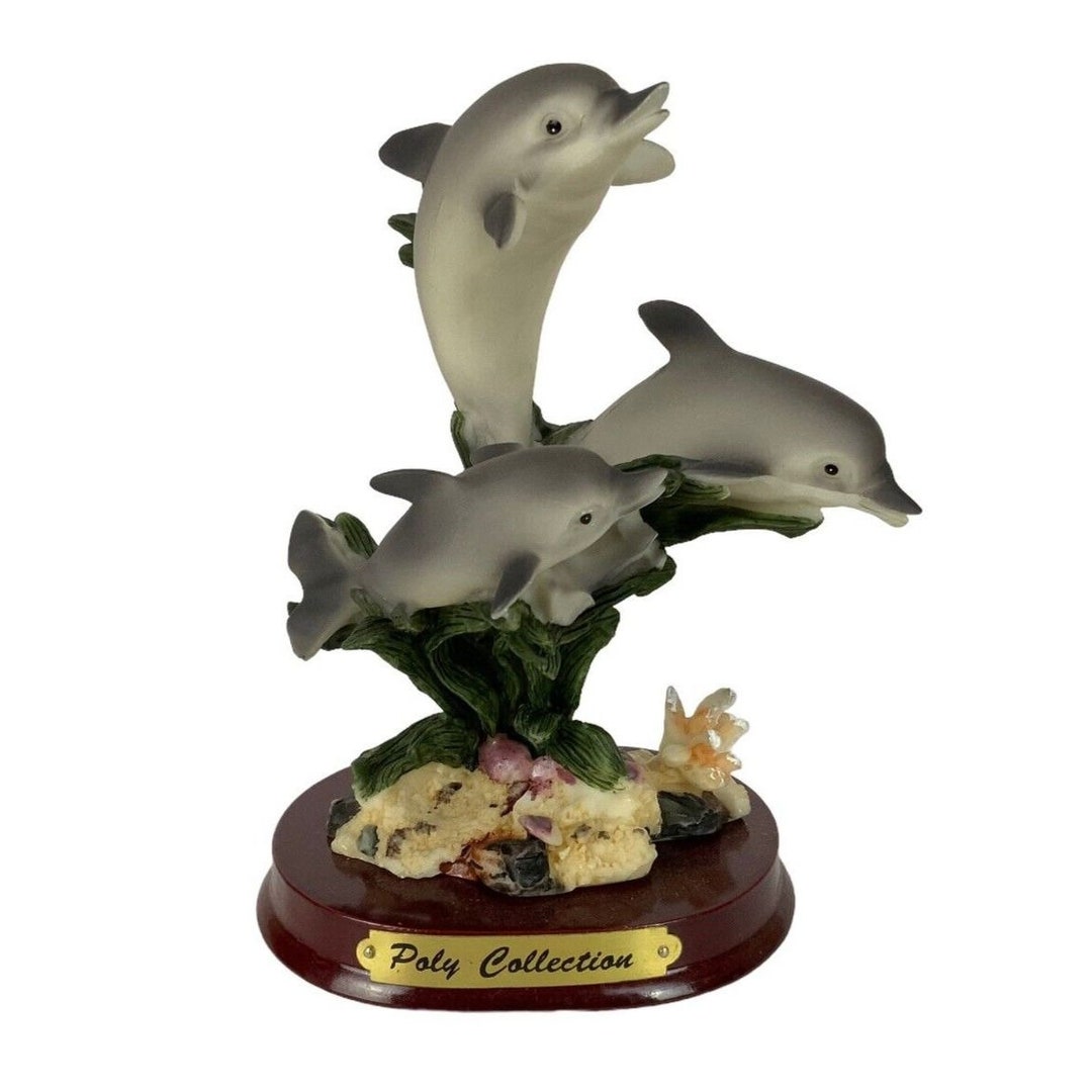 Poly Collection Dolphin Family Figurine Hand Painted Resin Sea Life ...