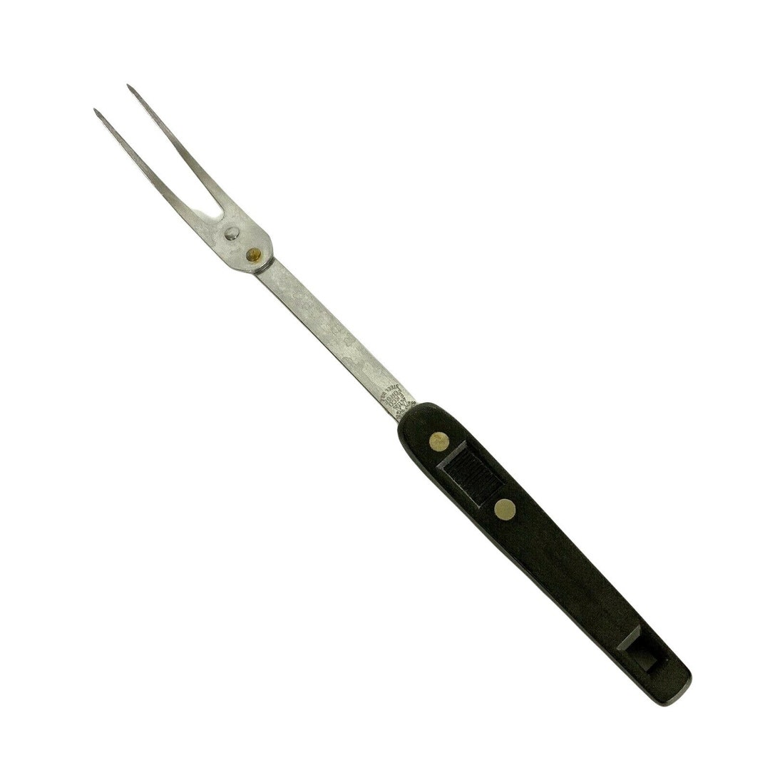 Ekco Forge Meat Carving Fork Black Riveted Handle Stainless Steel ...