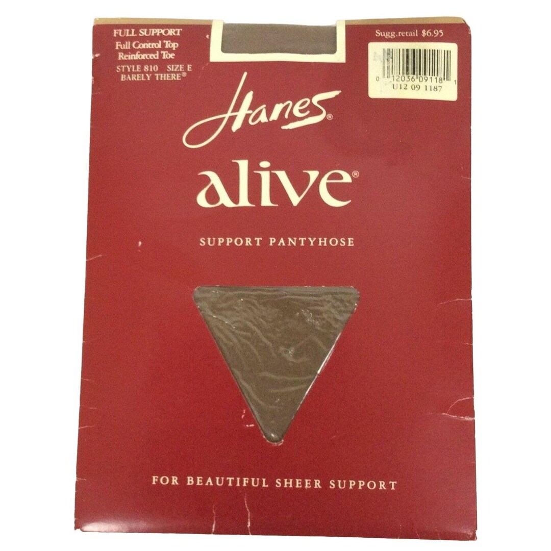 Hanes Alive Support Pantyhose Size E XL Beige Control Top Reinforced ...