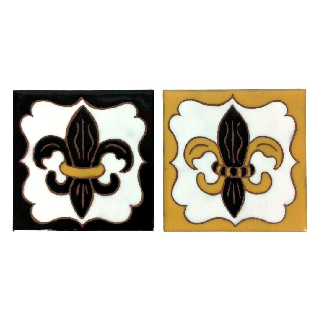 Ceramic Tiles Fleur De Lis New Orleans Saints Trivets Jennifer Roche ...