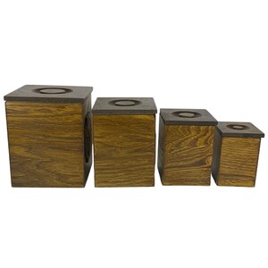 Vintage Sears Roebuck Wooden Kitchen Canister Set Hand-carved Storage ...
