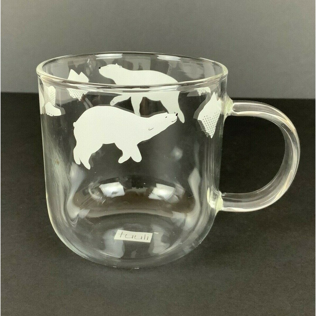 Tuuli Coffee Tea Mug Cup 10 Fl Oz Clear Glass Polar Bears Winter Arctic ...