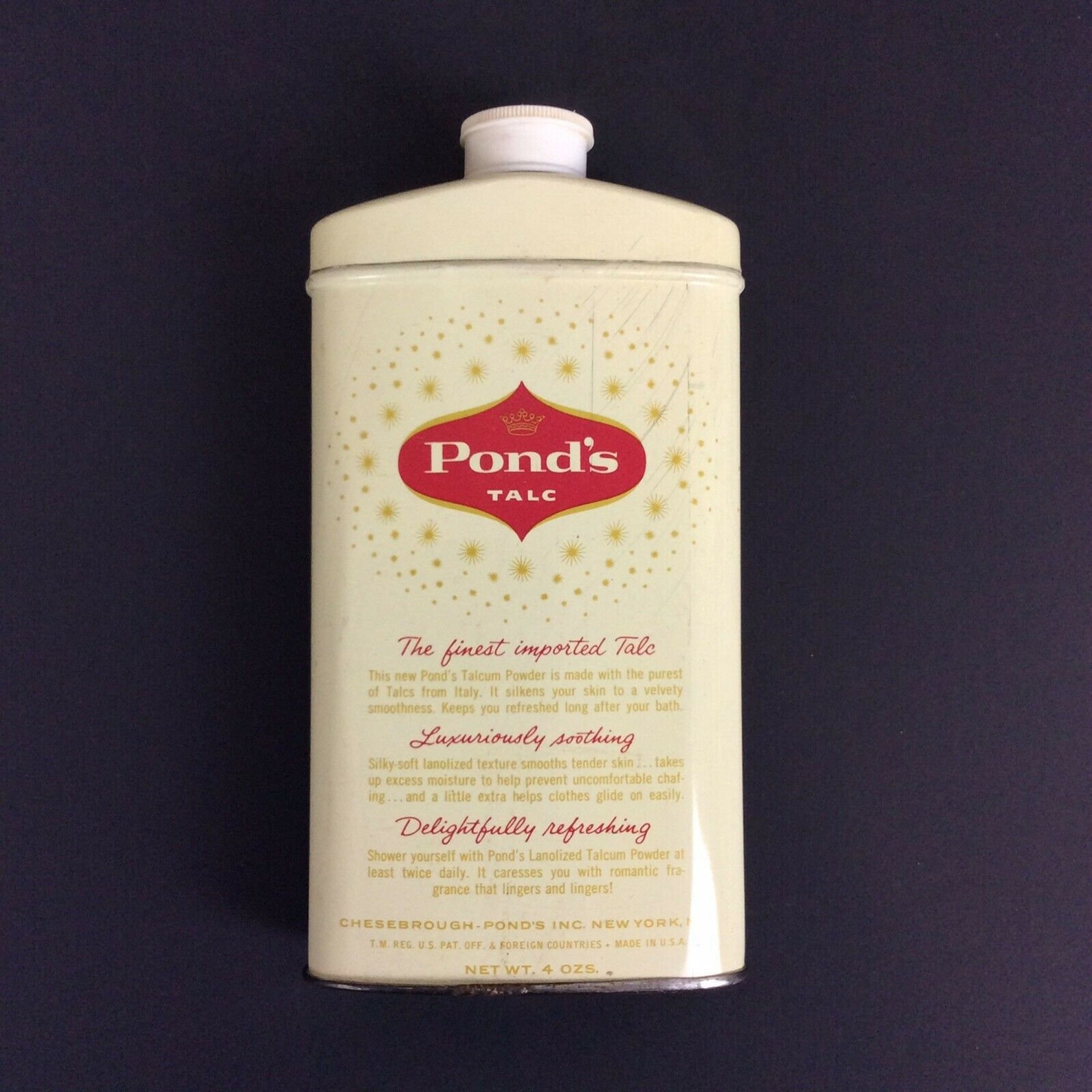 Ponds Talc Lanolized Talcum Powder EMPTY Advertising Tin | Etsy