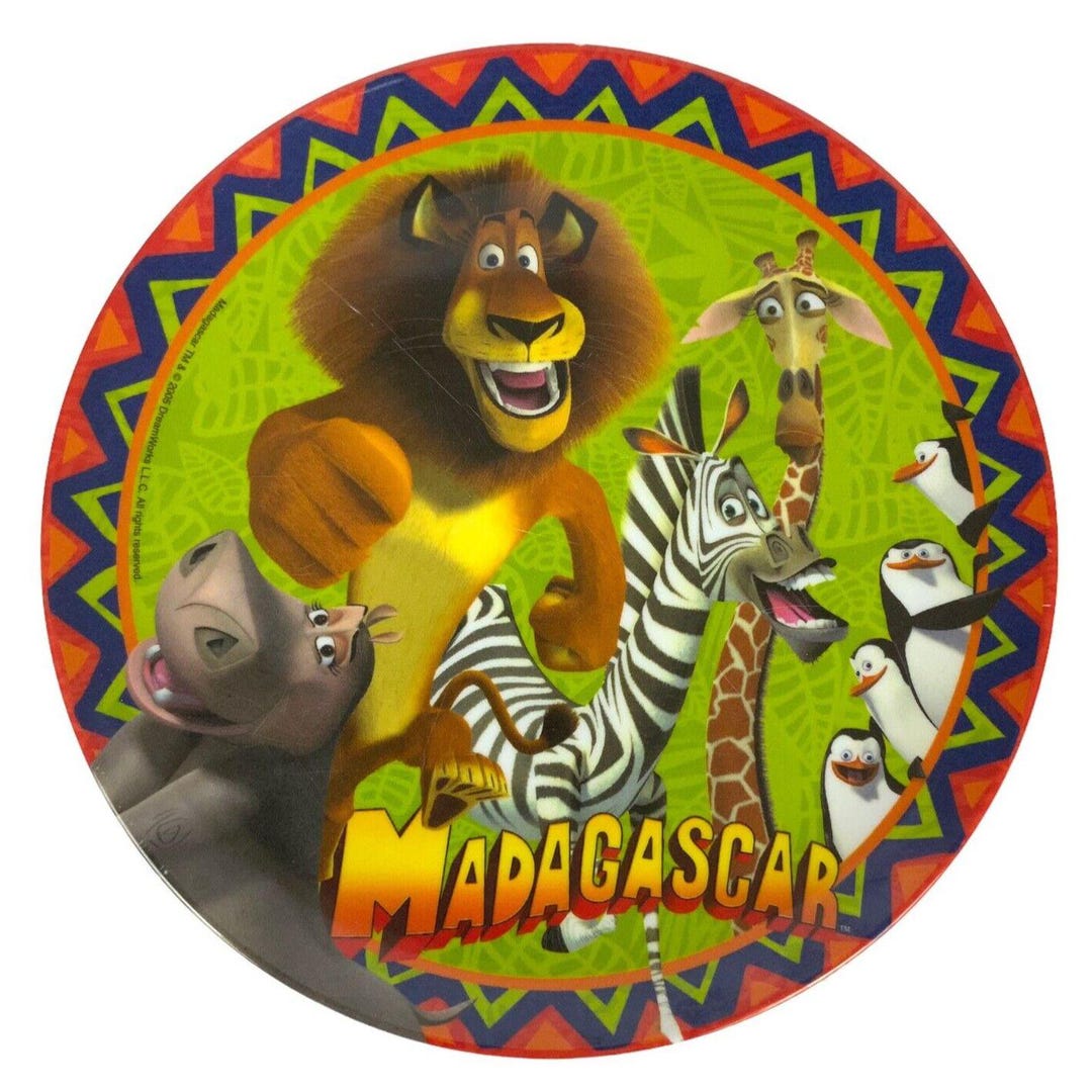 Dreamworks Madagascar Melamine Plate King Julien Round Melamine Zak ...