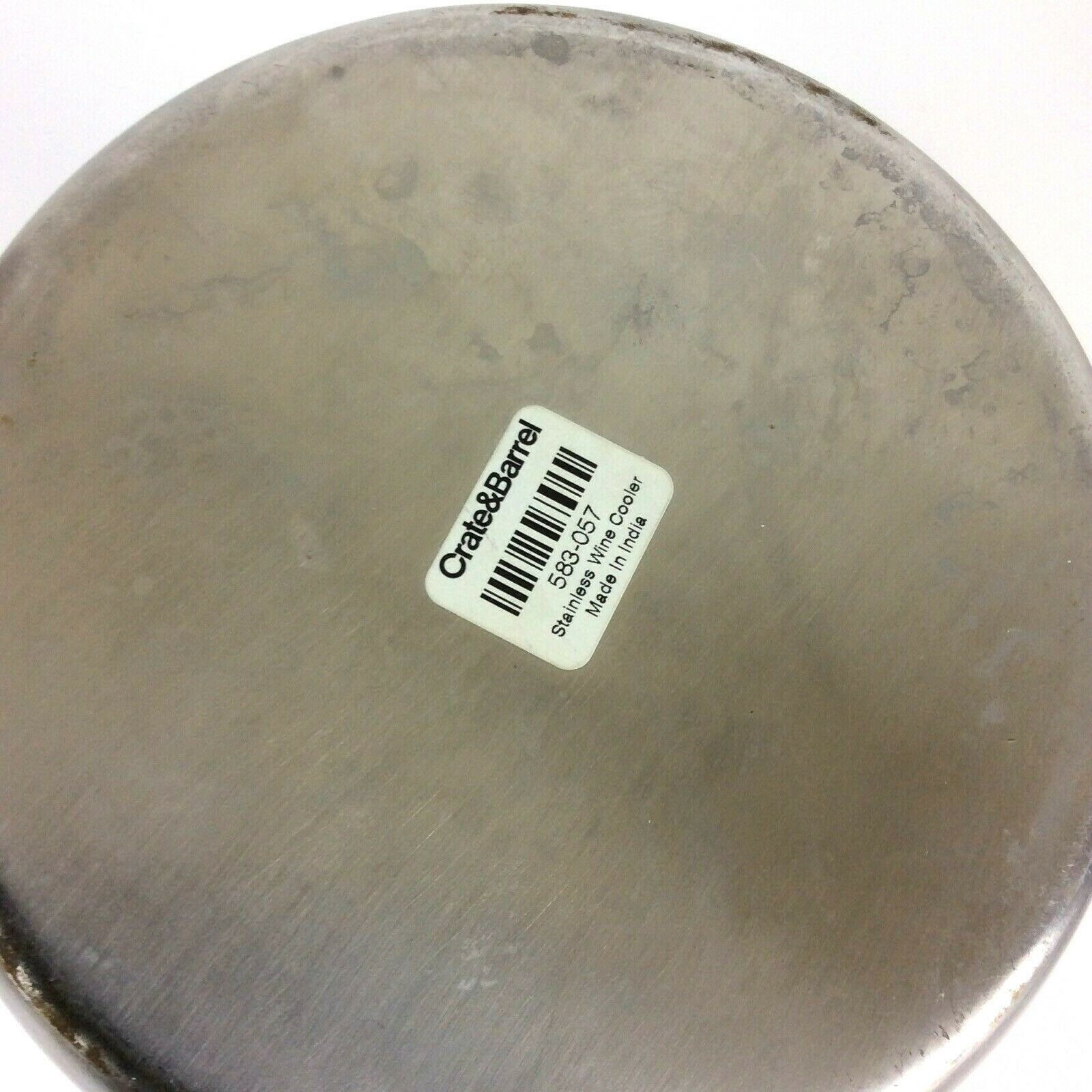 Crate & Barrel Wine Cooler Chiller Double Wall Brushed Stainless Steel ...