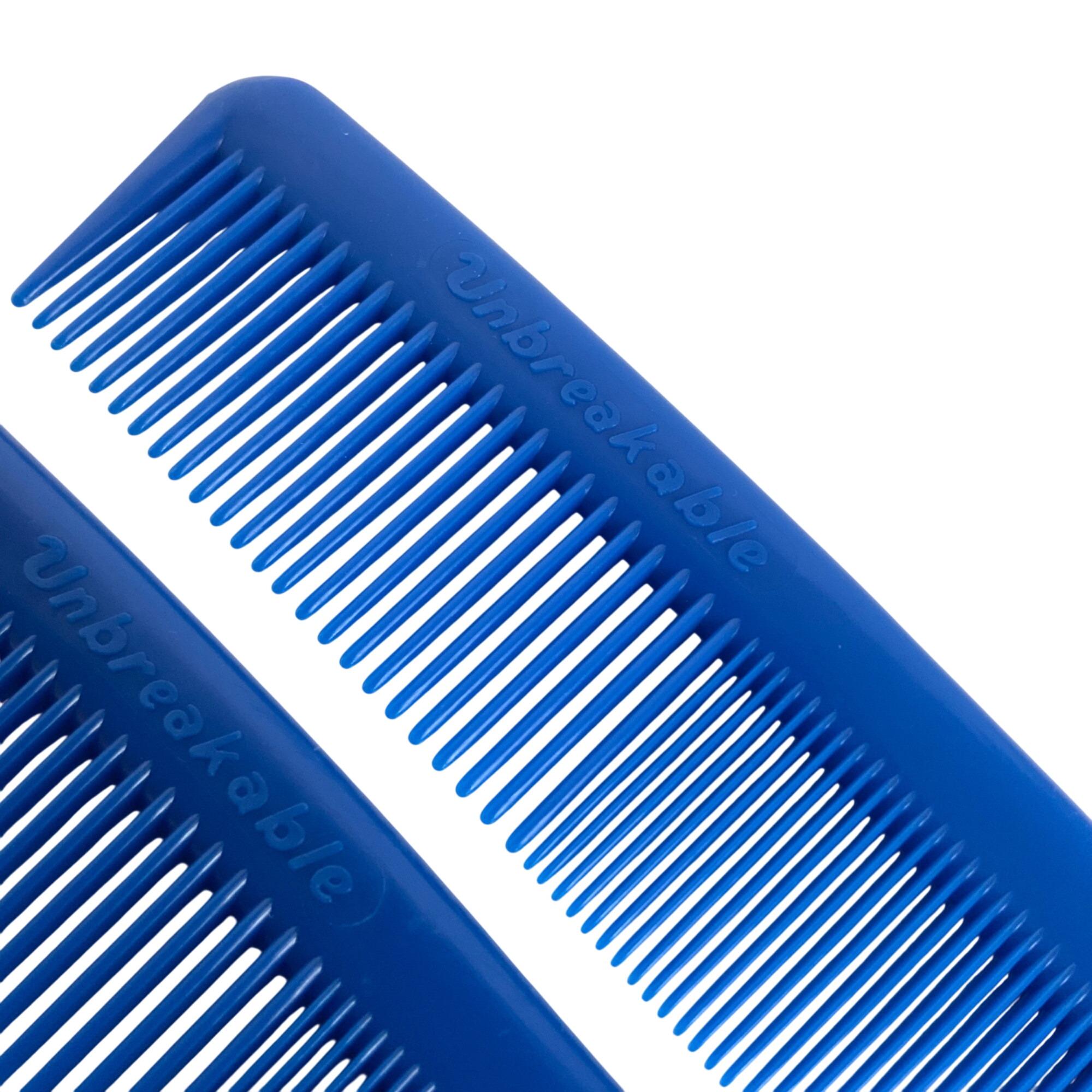 Set of 3 Unbreakable Blue Pocket Hair Combs for All Hair Types Durable ...