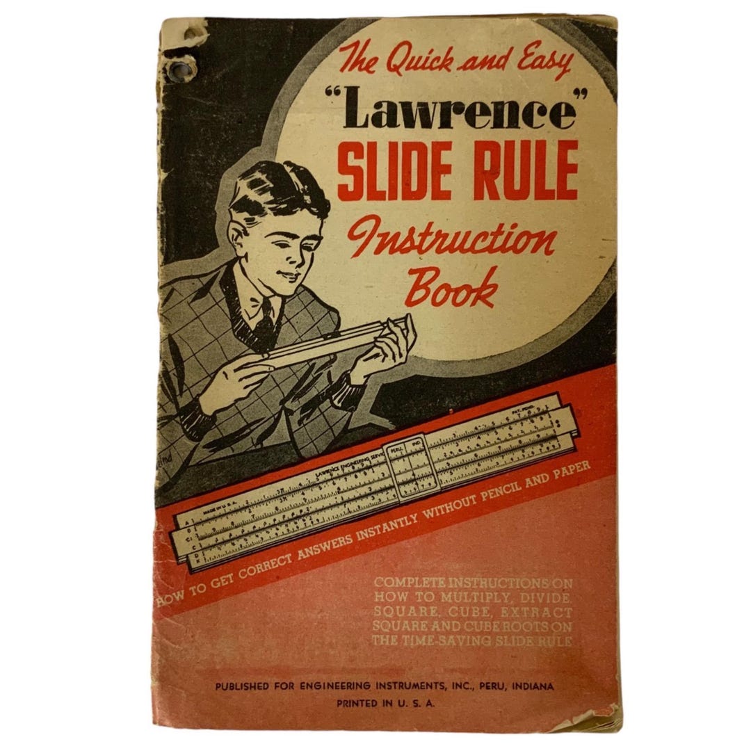 Vintage Lawrence Slide Rule Instruction Booklet 1951 Lawrence ...