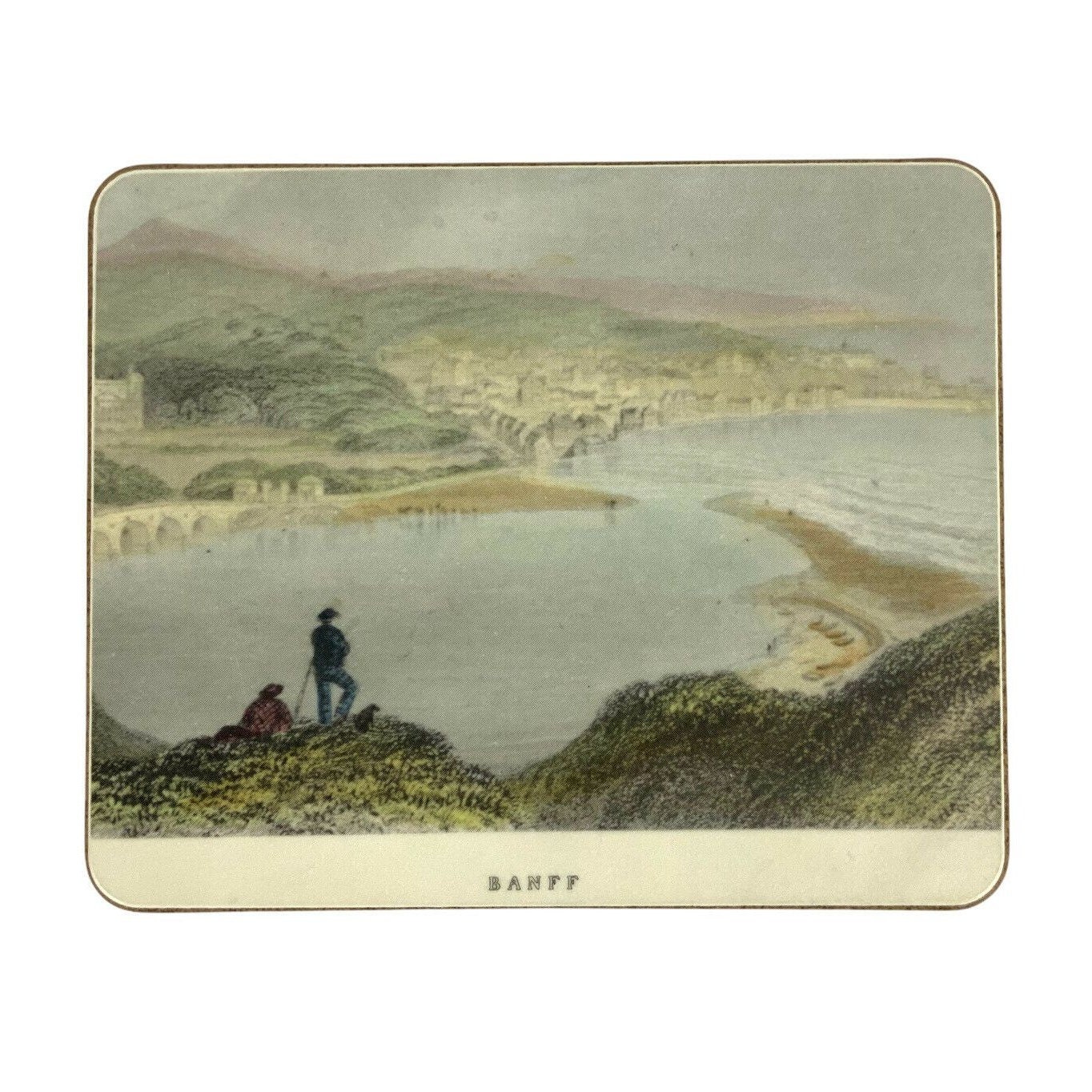 Lady Clare 2 Coasters Banff Macduff Scotland Scenes Green Felt - Etsy
