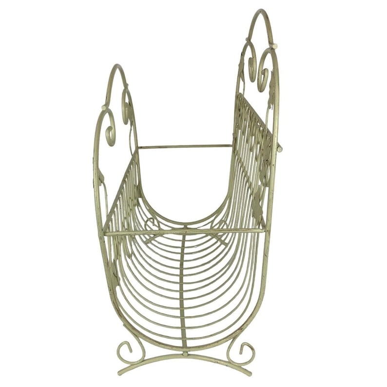 Vintage Wire Magazine Newspaper Rack Holder Ivy Vines Cream Cottagecore ...