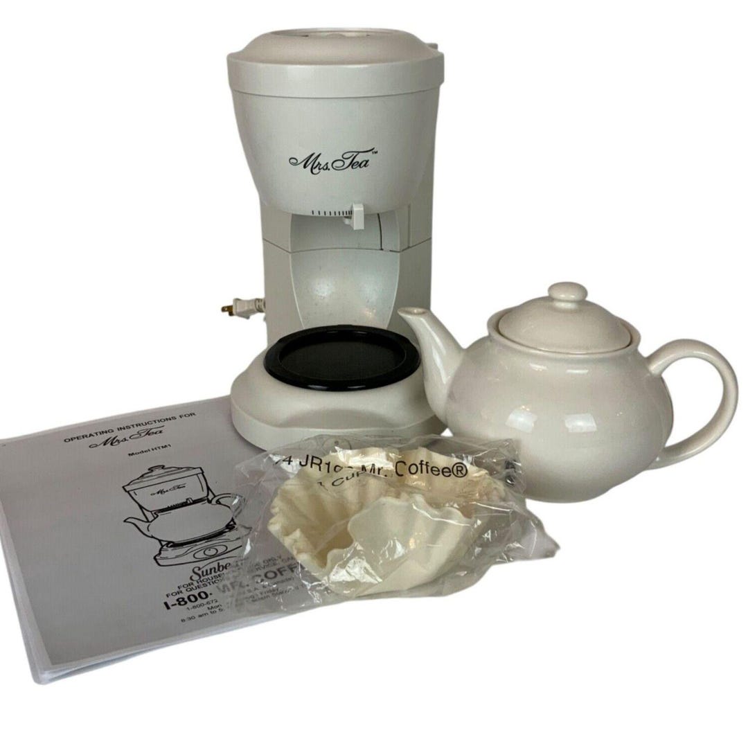 Mrs Tea Electric Hot Tea Maker by Mr Coffee 6 Cup Teapot HTM1 Ceramic ...