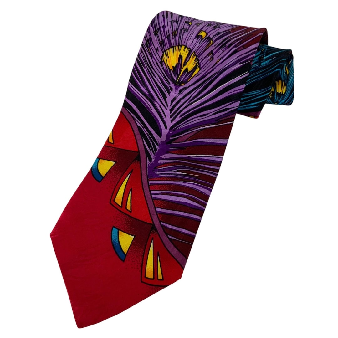 Rush Limbaugh No Boundaries Collection Silk Tie Abstract Red Purple ...