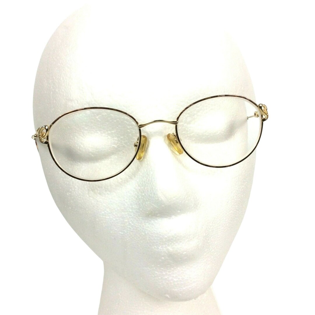 Joan Collins Lace Eyeglasses Glasses Frames Round Gold Tortoise Metal ...