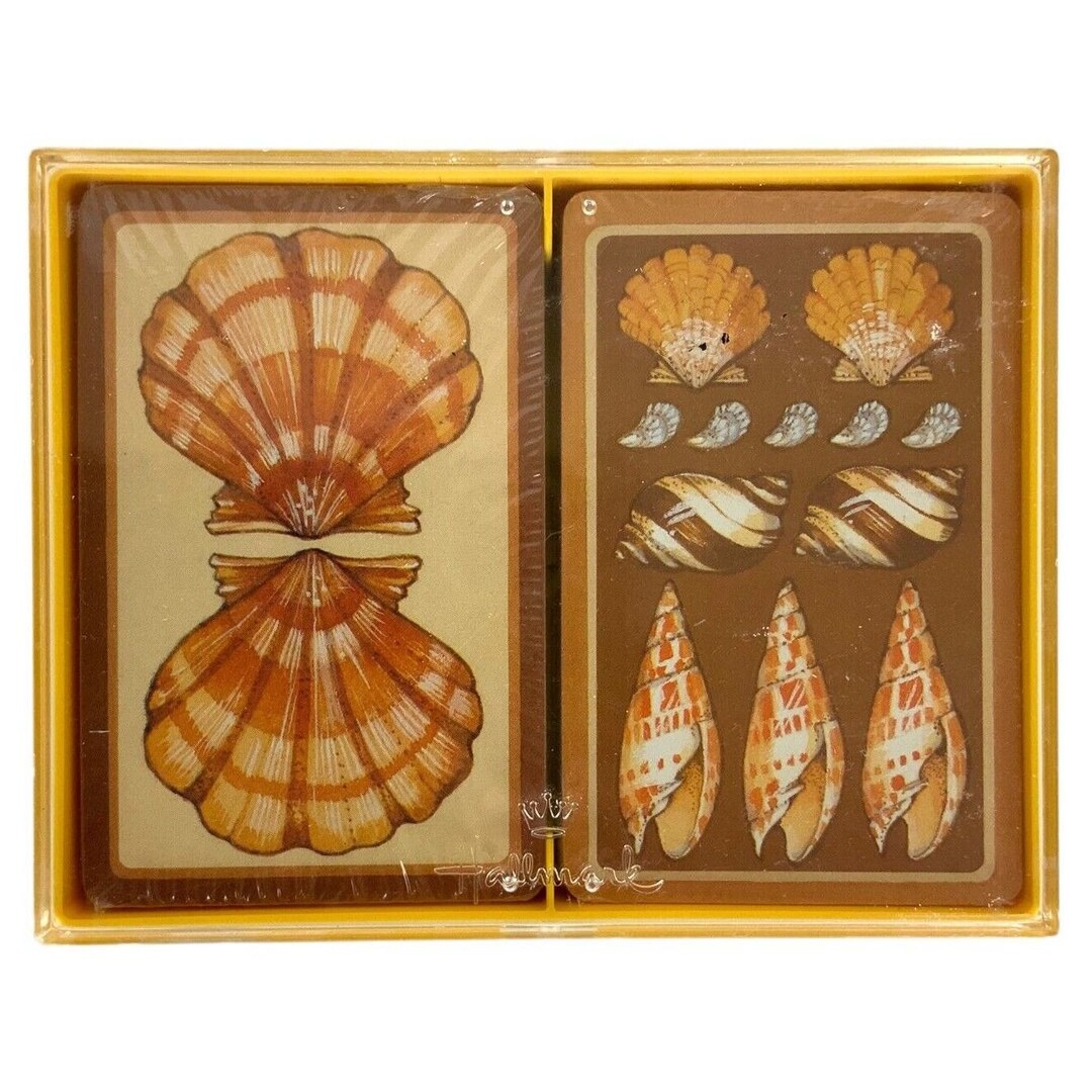 Hallmark Seashells Bridge Plastic Coated Playing Cards Double Deck ...