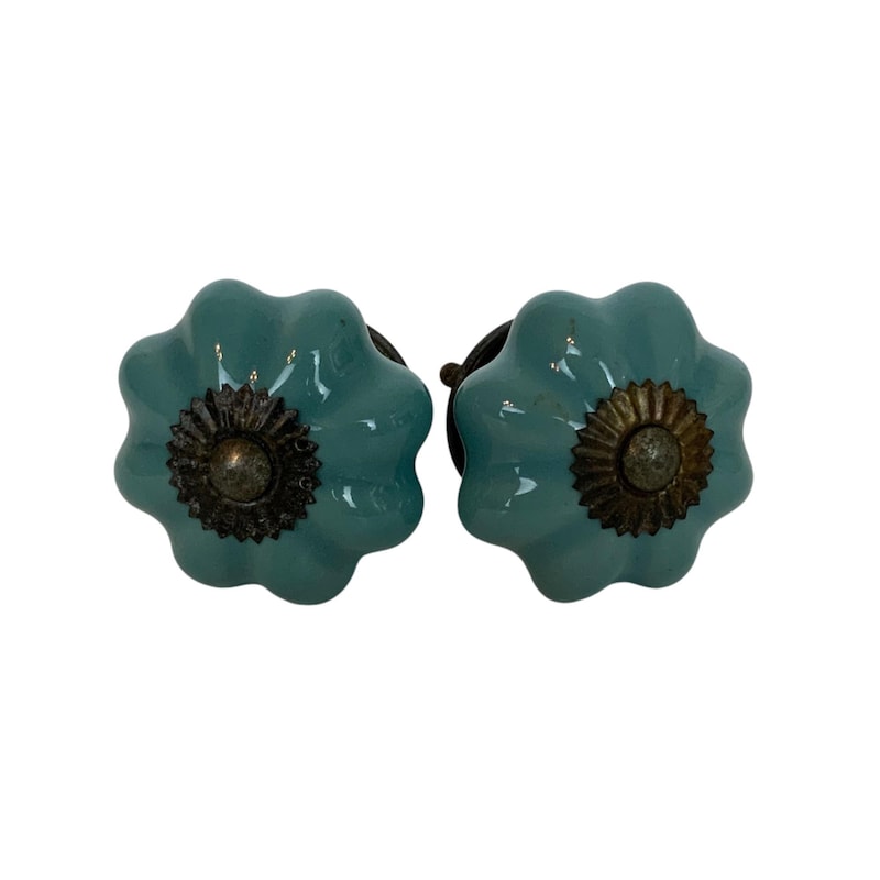 Teal Knobs - Etsy