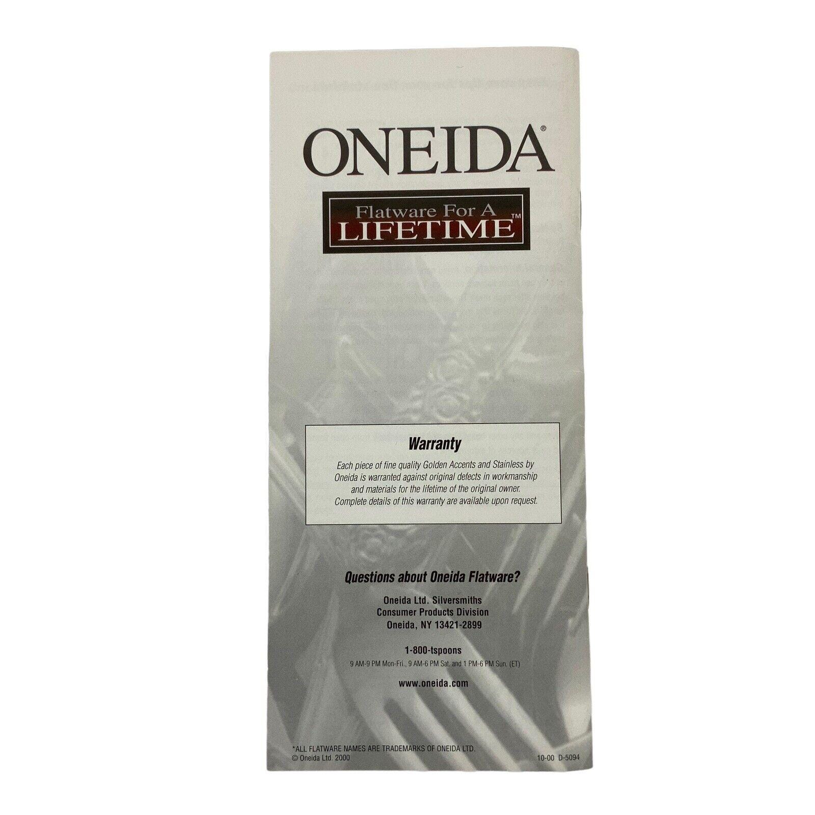 Oneida Stainless Steel Flatware Pattern Brochure Advertising 2000 ...