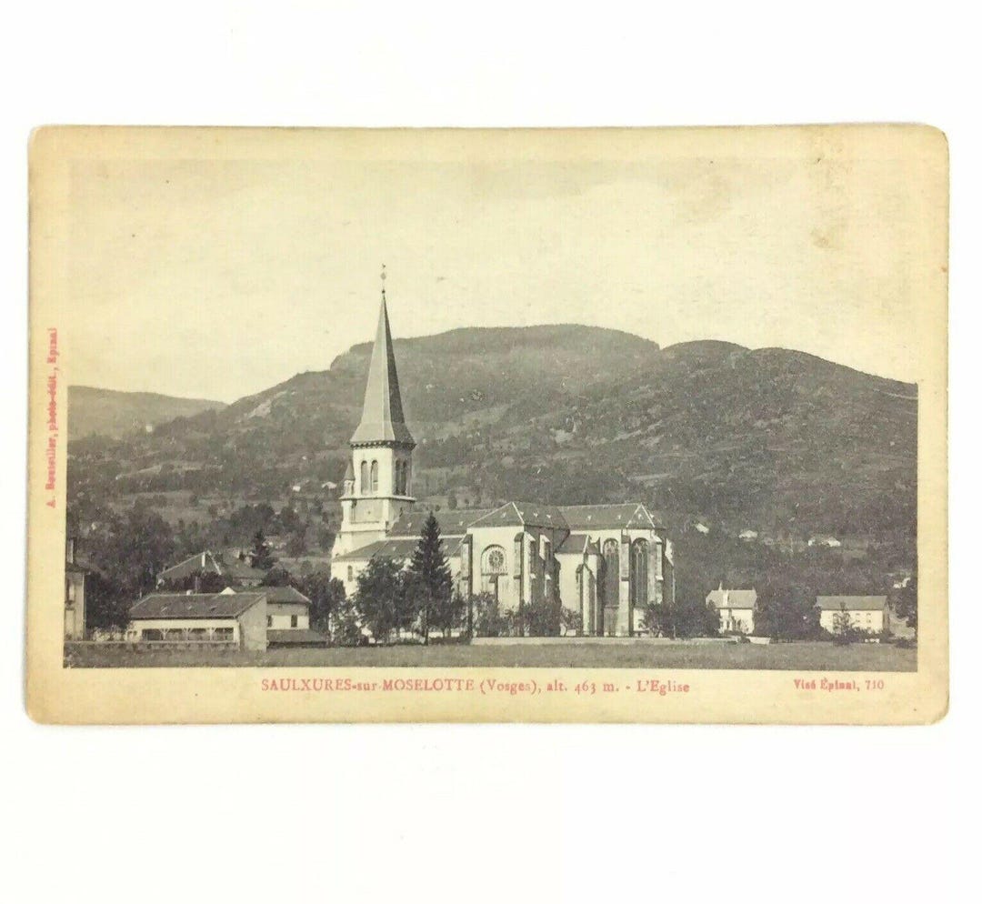 Vintage French Postcard Saulxures Sur Moselotte Vosges Church Scene - Etsy