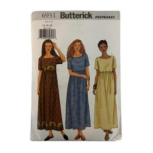 Butterick 6931 Sewing Pattern Womens Misses Maxi Dress Sizes 14-16-18 ...