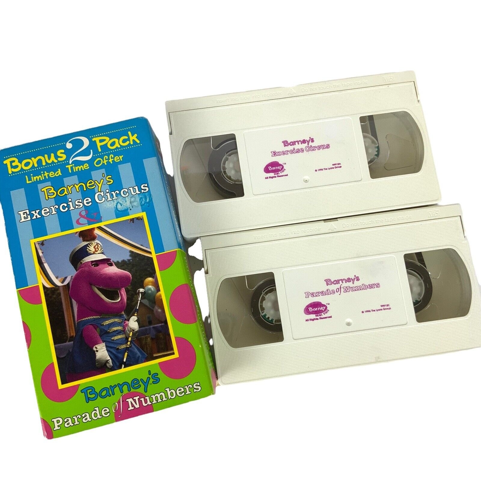 Barney VHS Lot of 3 Movies Exercise Numbers Christmas Preschool Early ...