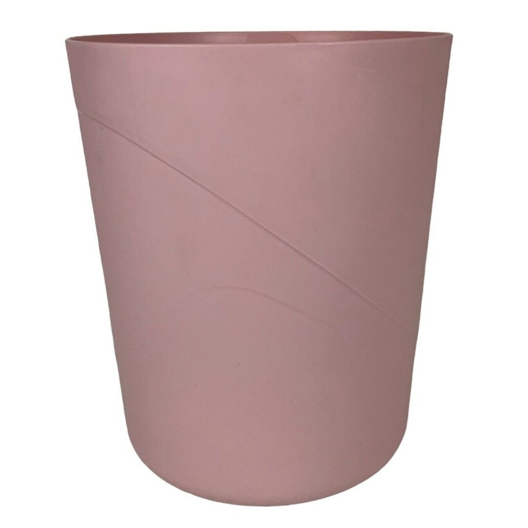 Rubbermaid Molded Plastic Wastebasket Pale Pink Round Column Vintage ...