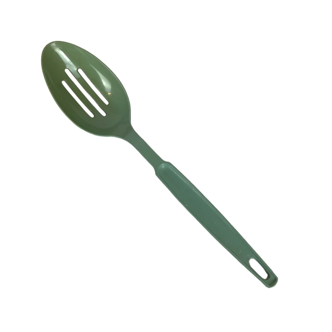 Ekco Plastic Slotted Spoon Kitchen Utensil Pale Teal Nylon Plastic Made ...
