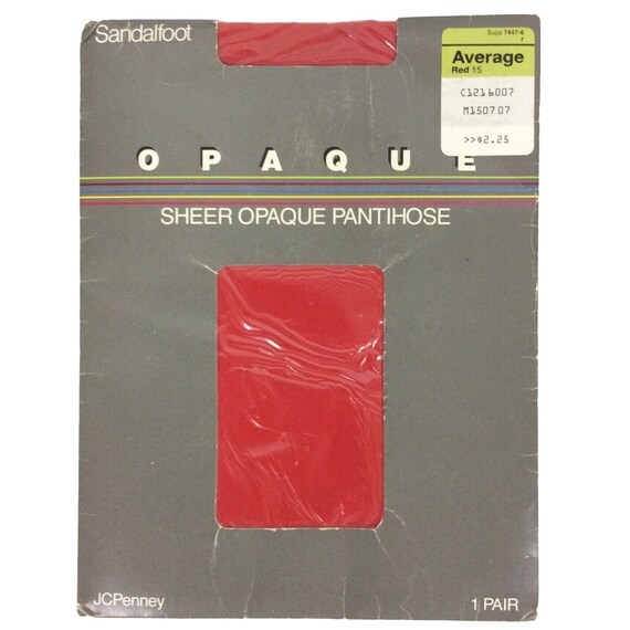 JCPenney Opaque Sheer Pantyhose Size Average Red Nude… - Gem