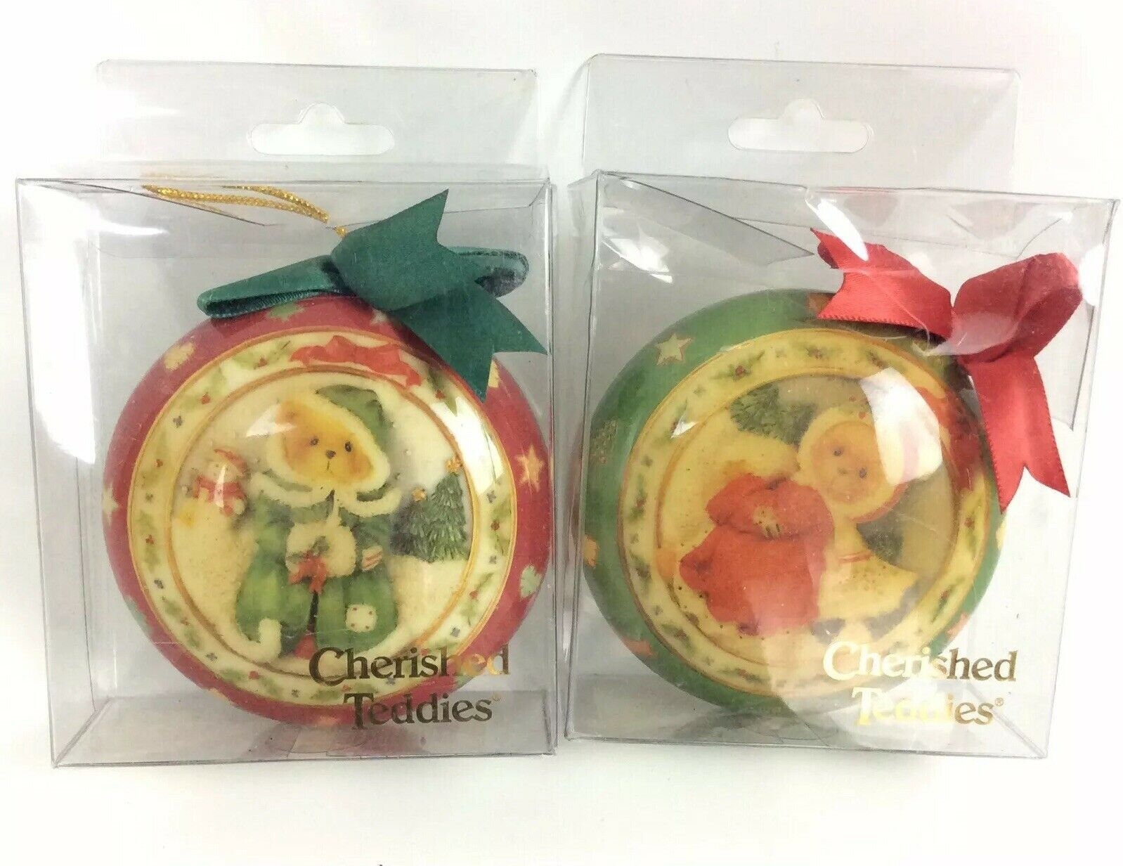 Cherished Teddies Christmas Ornaments Set of 2 Holiday Bears | Etsy Cherished Teddies Christmas Ornaments Set of 2 Holiday Bears | Etsy