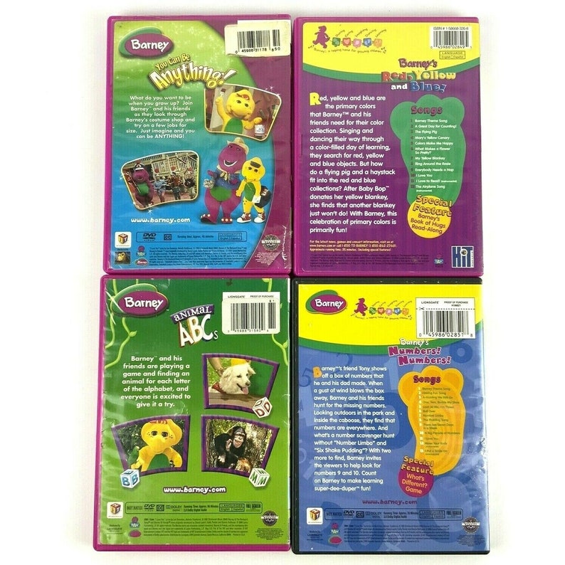 Barney & Friends 8 DVD Lot Animals Abcs Numbers Holiday Circus - Etsy