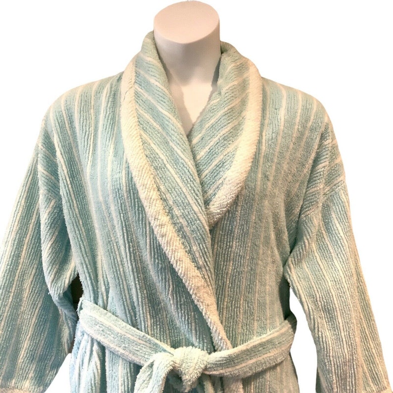 Victorias Secret Gold Label Chenille Robe Size Large Blue - Etsy