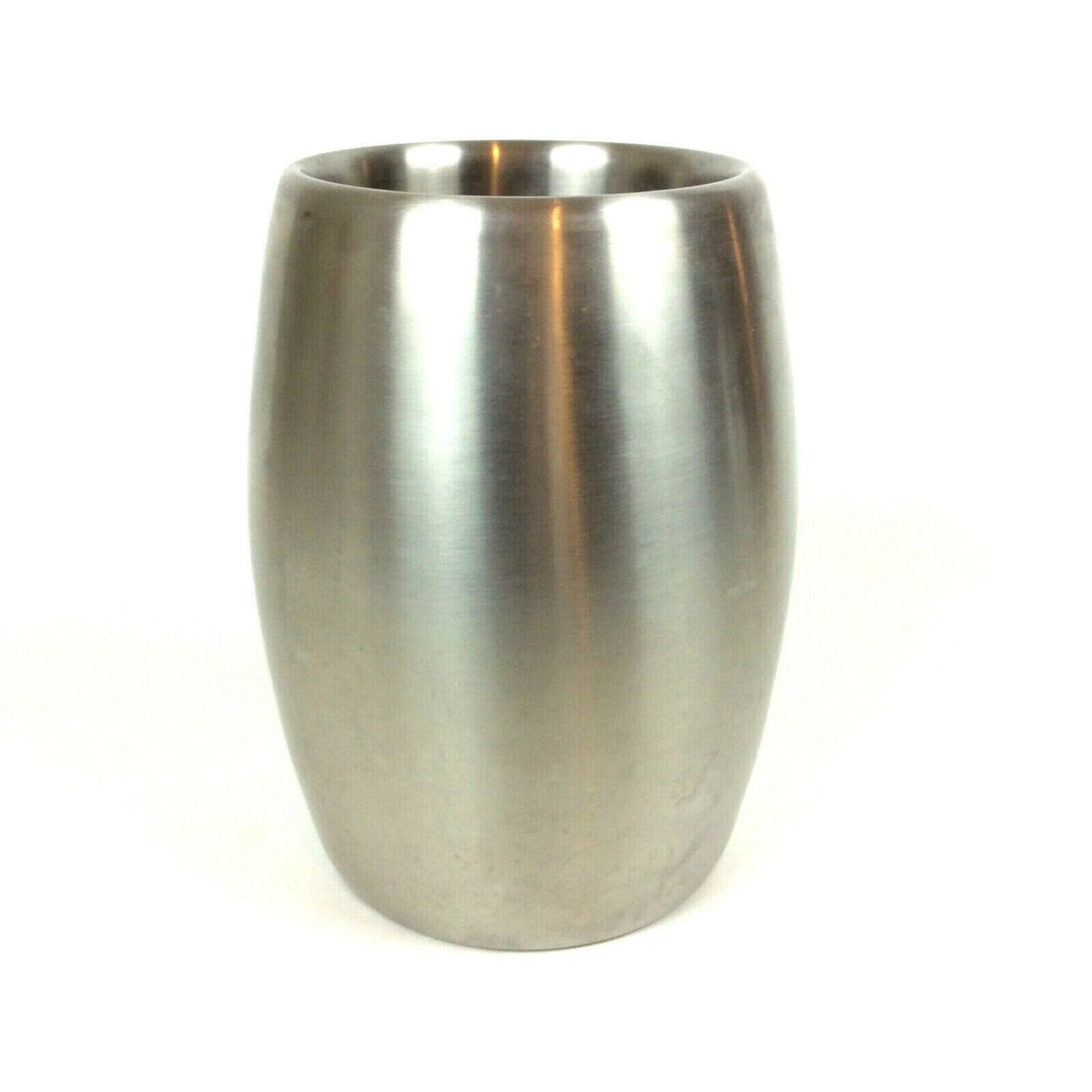 Crate & Barrel Wine Cooler Chiller Double Wall Brushed Stainless Steel ...