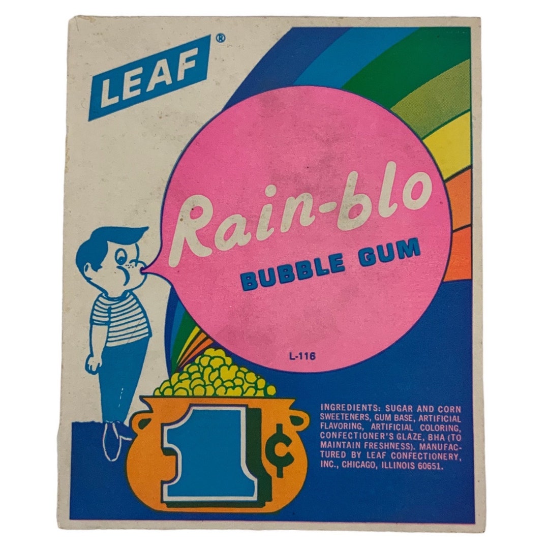 Rain-blo Bubble Gum 1 Cent Vending Machine Card Advertising Insert ...