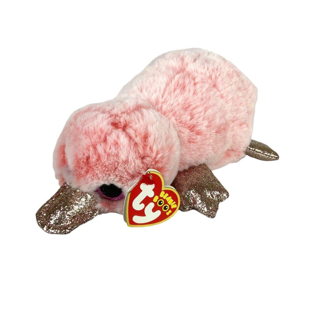 Ty Beanie Boos Wilma Pink Platypus 6 Inch Plush Stuffed Animal Silver ...