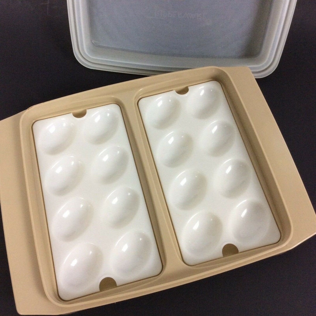 Tupperware Deviled Egg Carrier Keeper Beige Tan 723-2 and 722-2 - Etsy