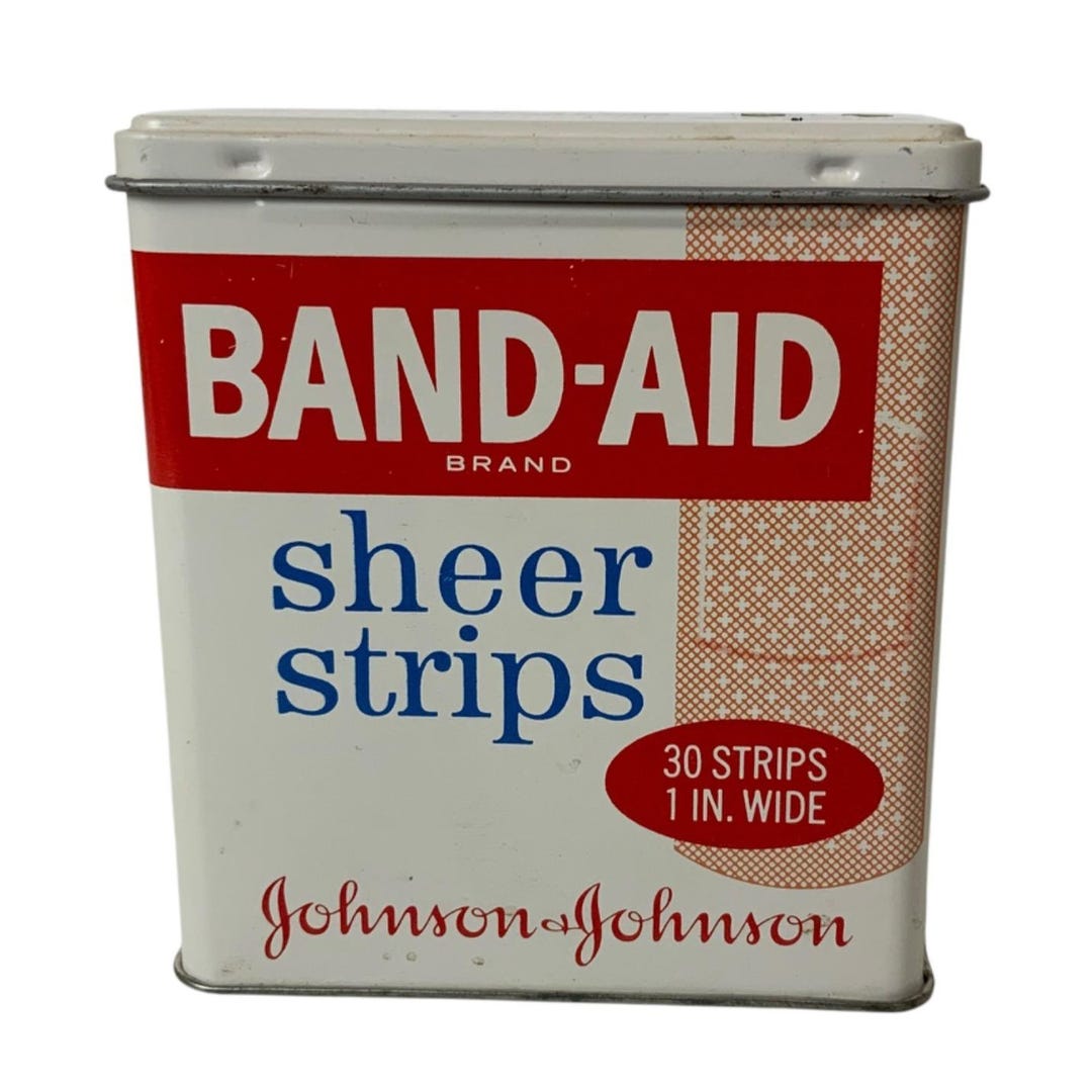 Vintage Band-aid Sheer Strips Empty Tin Johnson & Johnson Collectible ...