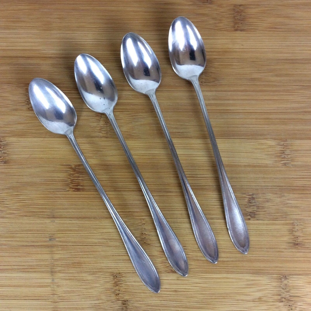 Oneida Community Set of 4 Iced Tea Spoons Puritan Plate 1915 ...