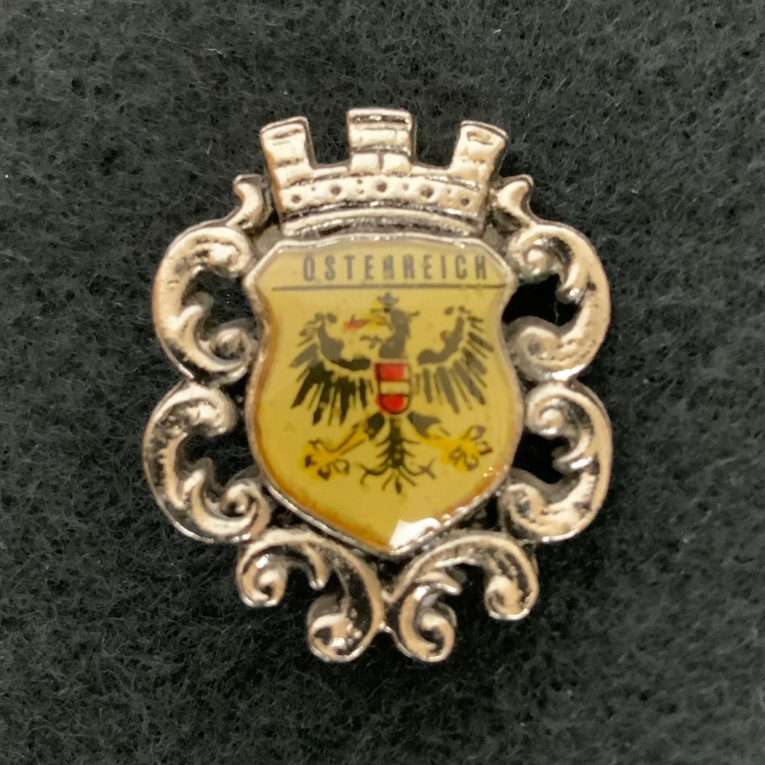 Vintage Austrian Österreich Crest Lapel Pin Royalty Shield Design ...