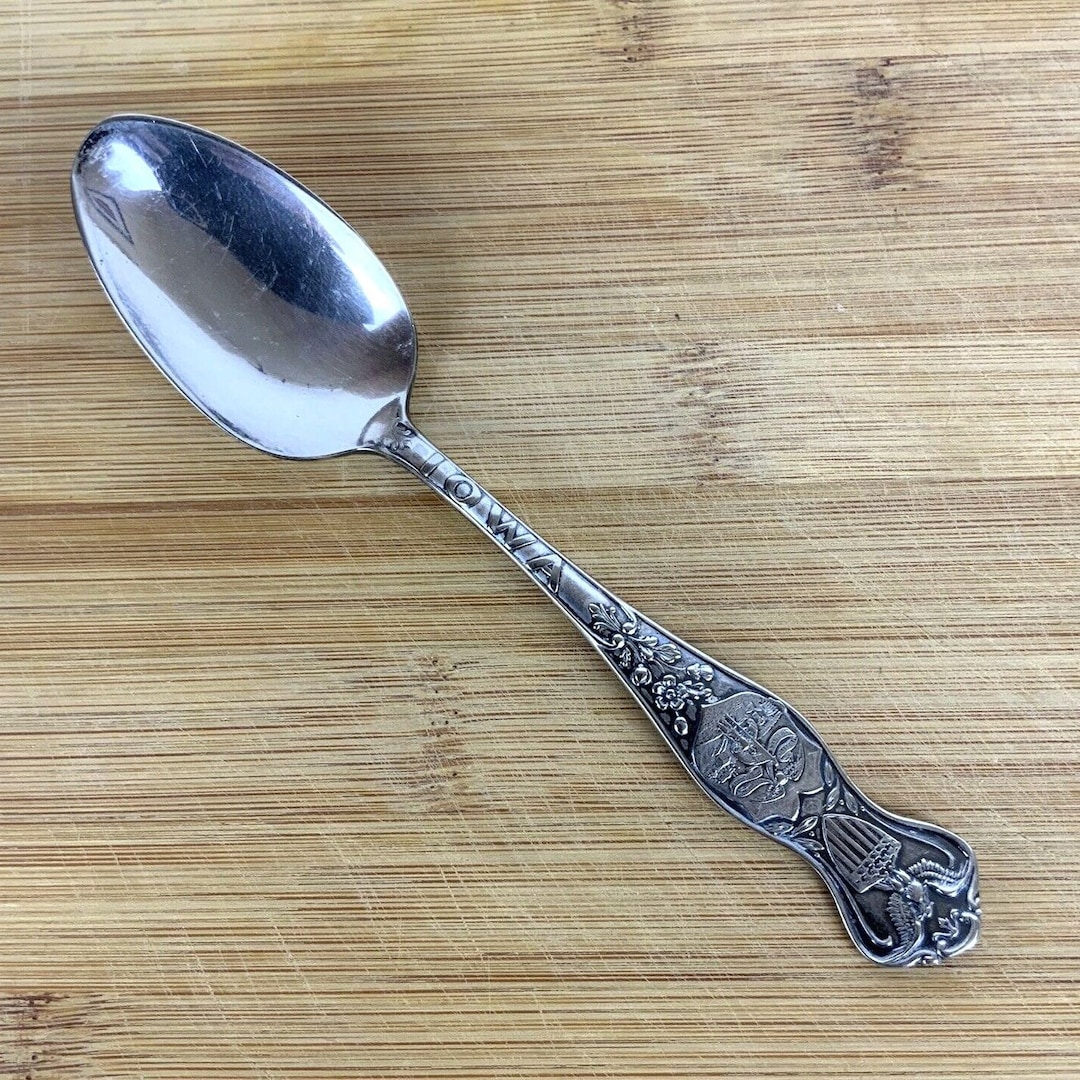 Oneida Community State Seal Souvenir Spoon IOWA Silverplate Vintage ...