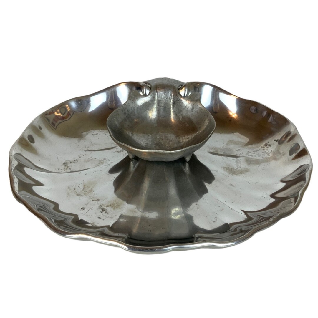 Wilton Armetale Clam Shell 2 Piece Appetizer Chip Dip Bowl Server Shiny ...