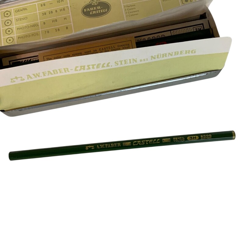 AW Faber Castell 9000 Drafting Pencils 3H Set of 12 Vintage Germany Tin ...