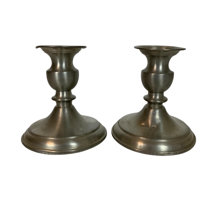 Pewter Candlesticks - Etsy