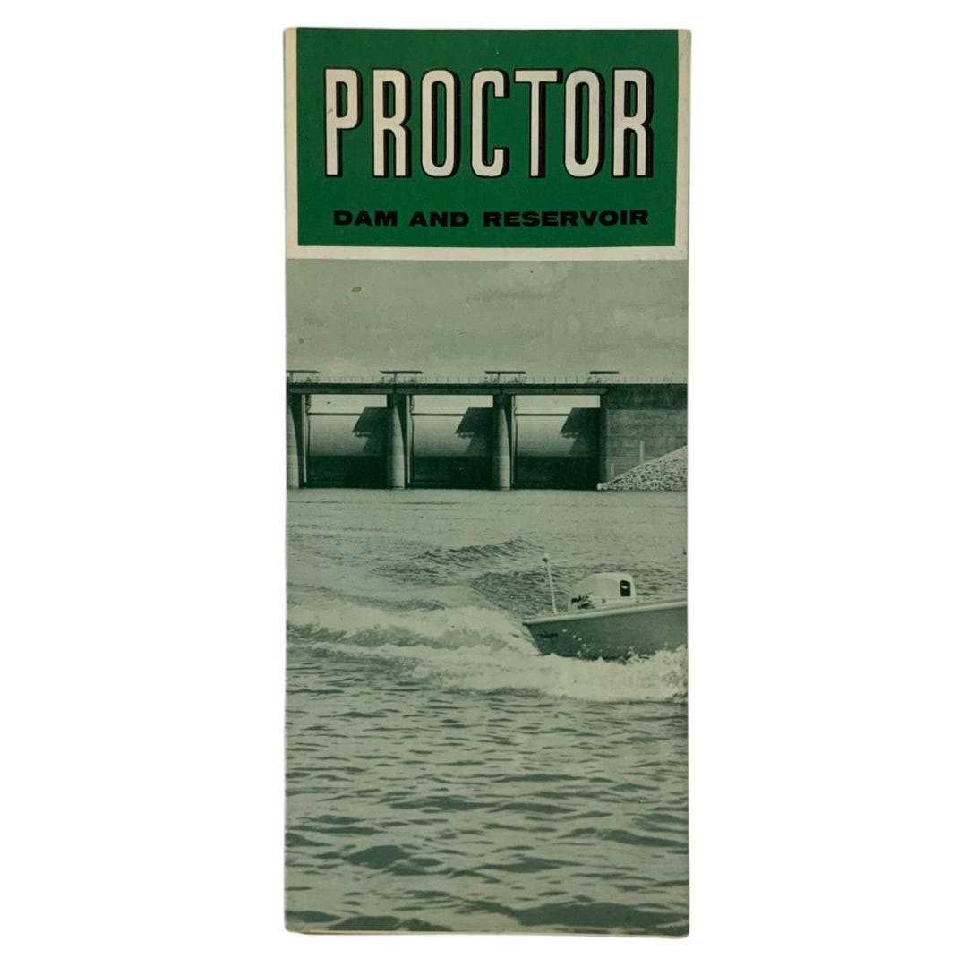 Vintage 1966 Proctor Dam Reservoir Map Brochure Safety Tips Fort Worth ...