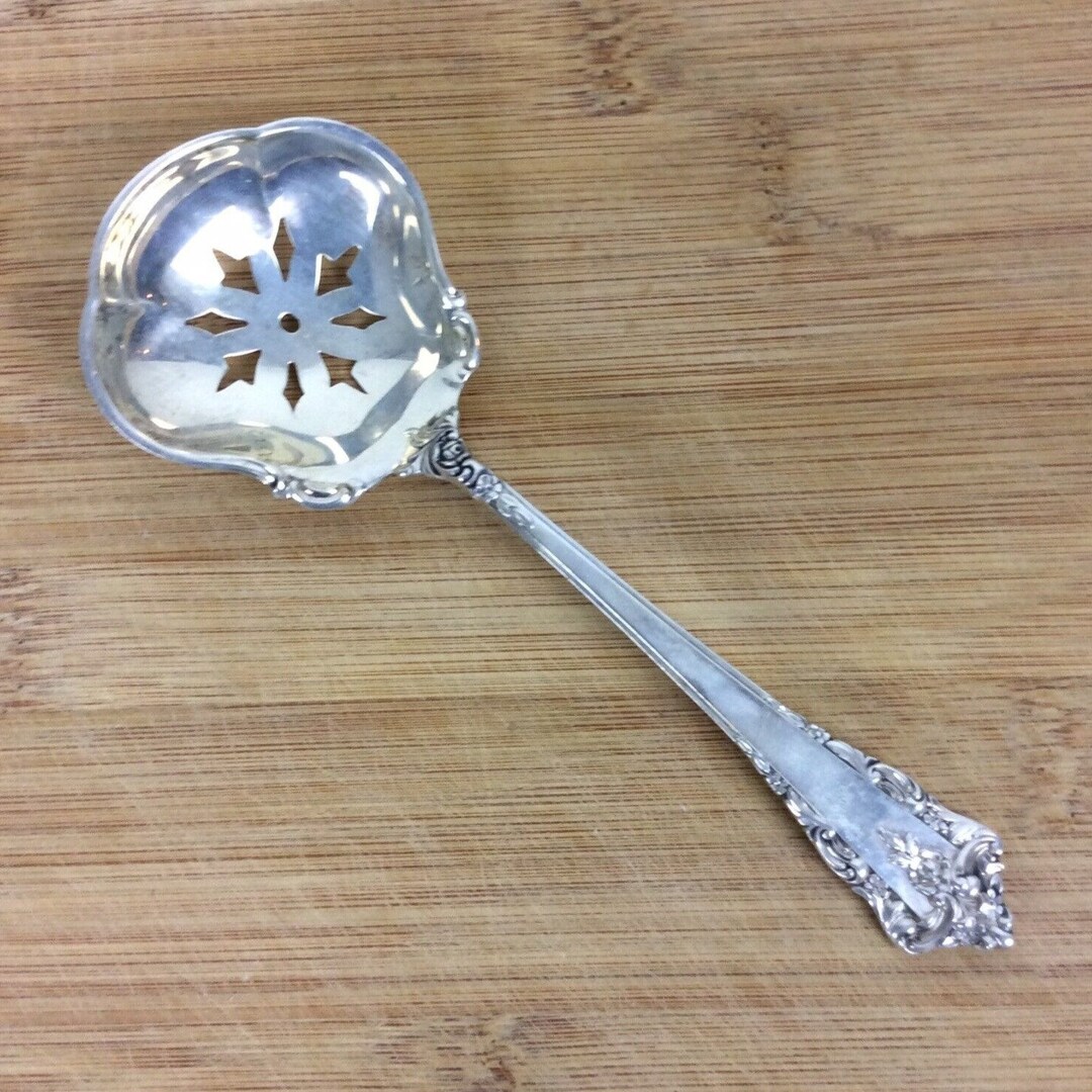 Lunt Rondelay Pierced Bon Bon Spoon Sterling Silver Flatware Rose 1963 ...