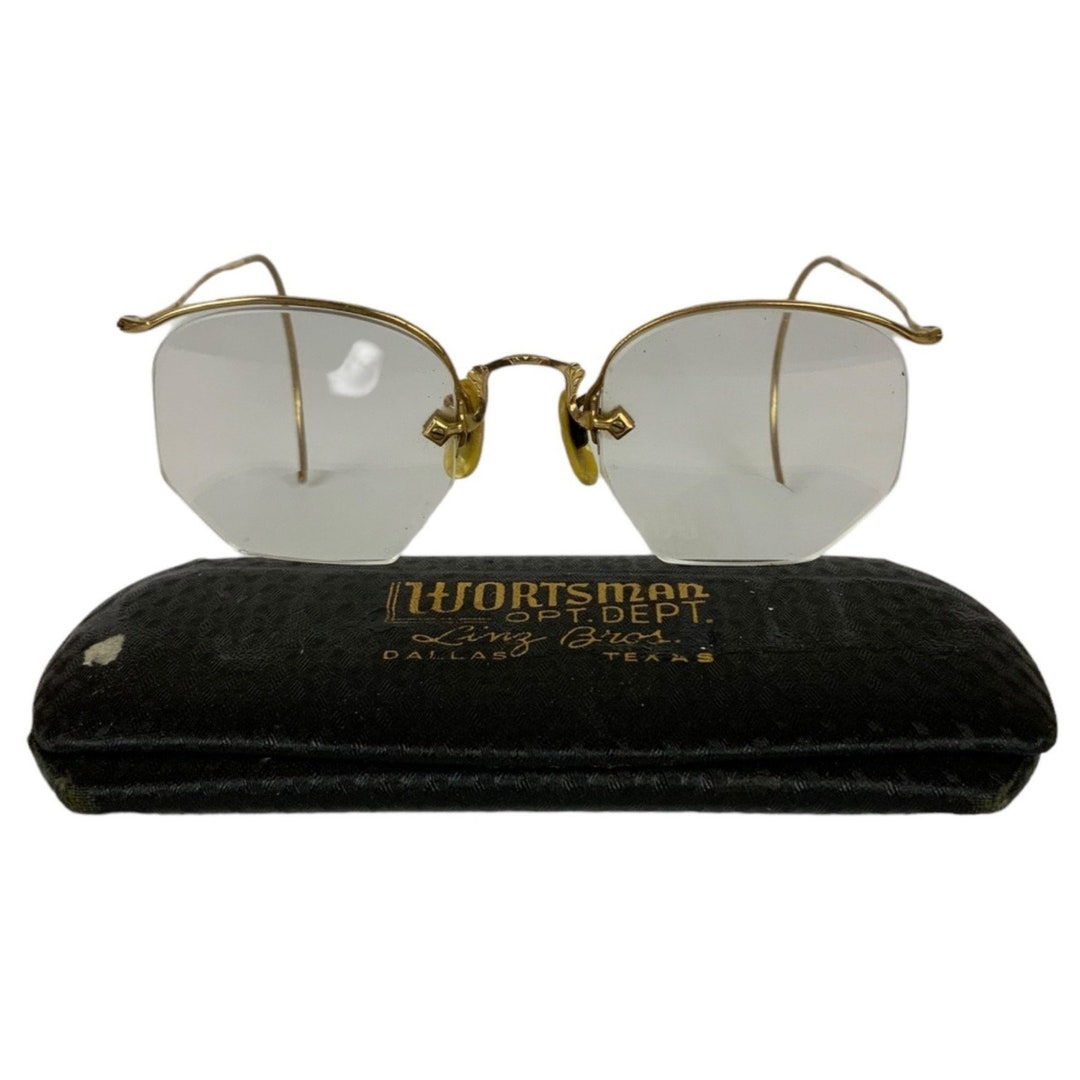 Artcraft Antique Octagonal Lens Eyeglasses Wire Half Rim 1/10 12k Gf - Etsy