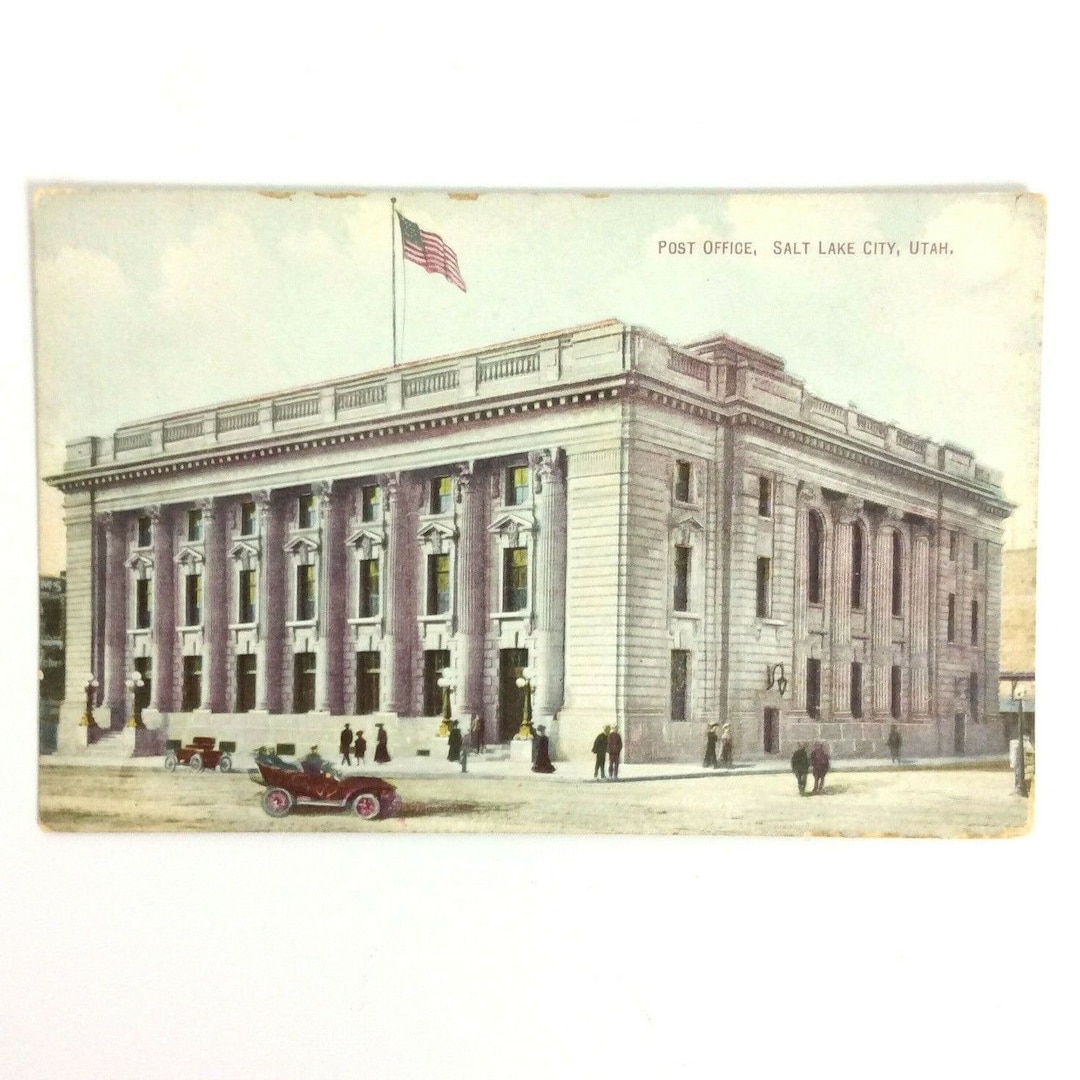 Salt Lake City Utah Post Office Vintage Postcard Divided Back Hand ...