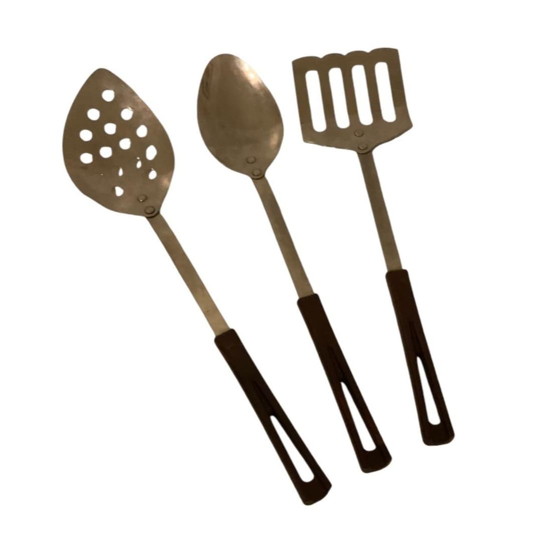 Vintage Stanhome Stainless Steel Set 3 Kitchen Utensils Spoons Spatula ...