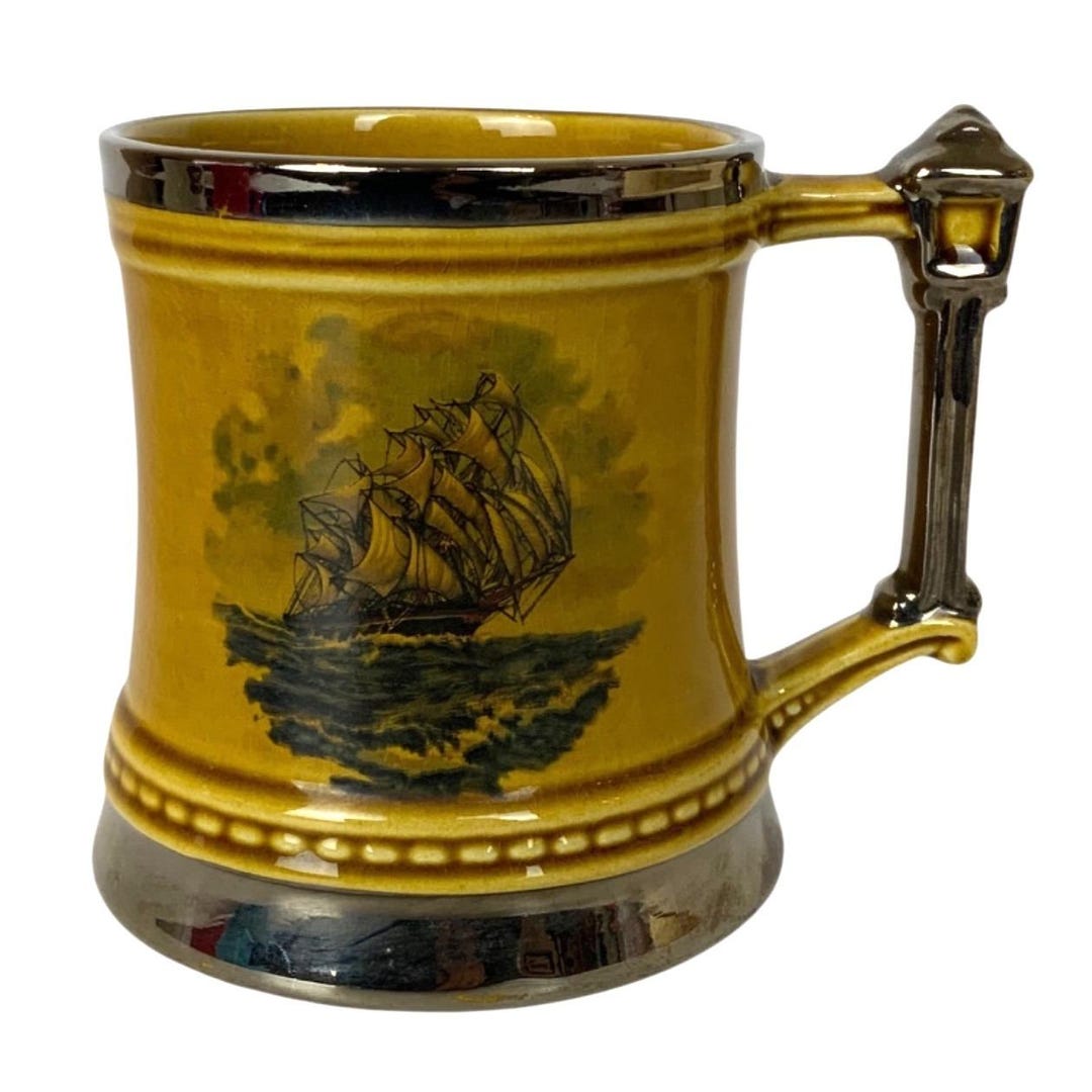 Vintage Princely Ceramic Tankard Mug Clipper Ship Anchor Design Made in ...