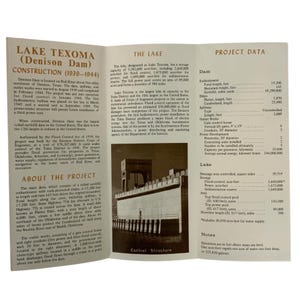 Vintage 1971 Lake Texoma Map Brochure Texas/oklahoma US Army Corps of ...