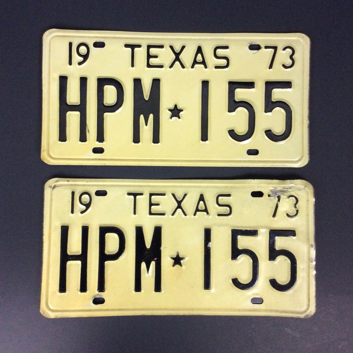 Vintage Texas License Plates Pair 1973 HPM155 Lone Star | Etsy